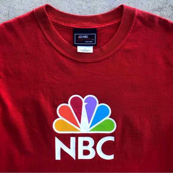 NBC | Shirts | Vtg 9s Nbc Broadcasting Company Store Peacock Logo Red ...
